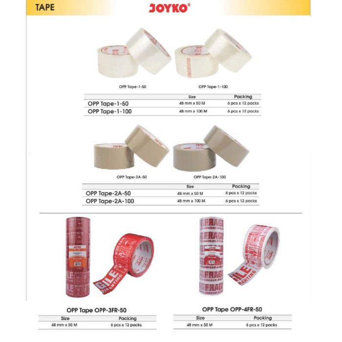 Lakban Plastik untuk Pengemasan / Packing Joyko Opp Tape