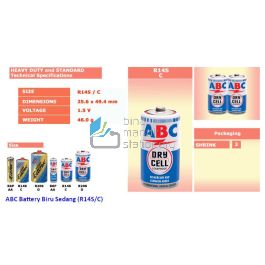 Distributor grosir ABC Battery Baterai Carbon Zinc Biru Sedang R14/C ...