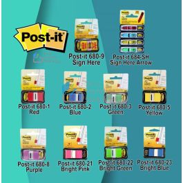 Harga 3M Post-it 680 Color Flags (1-red, 2-blue, 3-green, 5-yellow, 8 ...