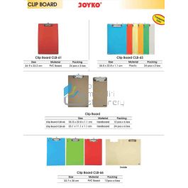 Distributor Joyko khususnya ClipBoard Papan Plastik Alas Menulis Luar ...