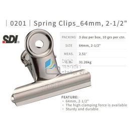 Agen SDI 0201 Round Spring Clips 64 mm (2.5") Stainless Steel Klip ...